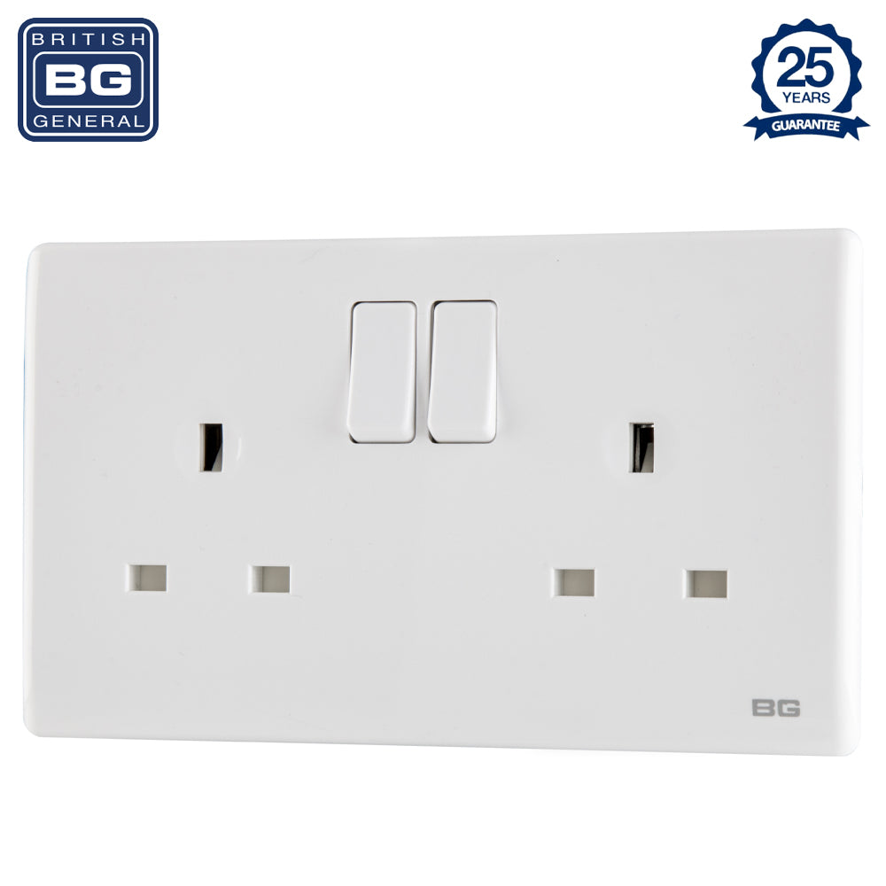 British General | PCWH22 | Neo Slimline Double Gang Switched Socket, W ...