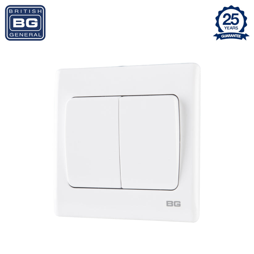 British General | PCWH42W | Neo Slimline 2 Mega Rocker 2-Way Switches ...